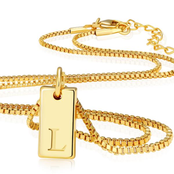 商品名: BONJOULRY イニシャルネックレス レディース ガールズ 上品なゴールドレターネックレス 14Kゴールドメッキ ネームタグペンダント ネックレス パーソナライズされたネームネックレス 小さなA-Zペンダント トレンディなジュ...