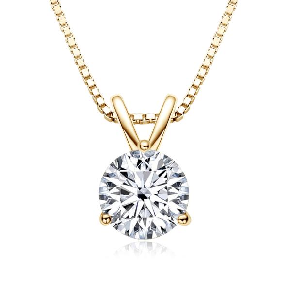 商品名: DYUNQ 1-2カラット モアッサナイトネックレス レディース ソリティア 人工ダイヤモンドペンダント 18K ホワイトゴールドメッキ Dカラー ラウンドカット 925スターリングシルバーネックレス GRA認証 18インチボック...