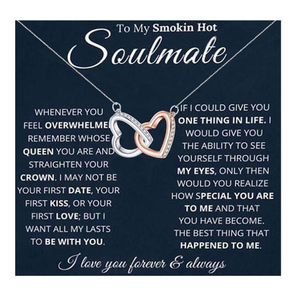 商品名: Peraca Cris To My Soulmate ネックレス ハートペンダントネックレス ラインストーンチョーカーネックレス ソウルメイトネックレス ガールフレンドや奥様へのジュエリーギフト, adjustable, 金属, ...
