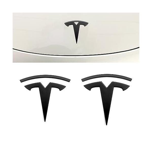 商品名: テスラモデル3用エンブレム フロント/リアロゴカバーステッカー バッジデカール 3Dメタルエンブレムステッカー テスラモデル3アクセサリー ブラック テスラモデル3エンブレム テスラロゴデカール モデル3 ブラック テスラエンブレ...