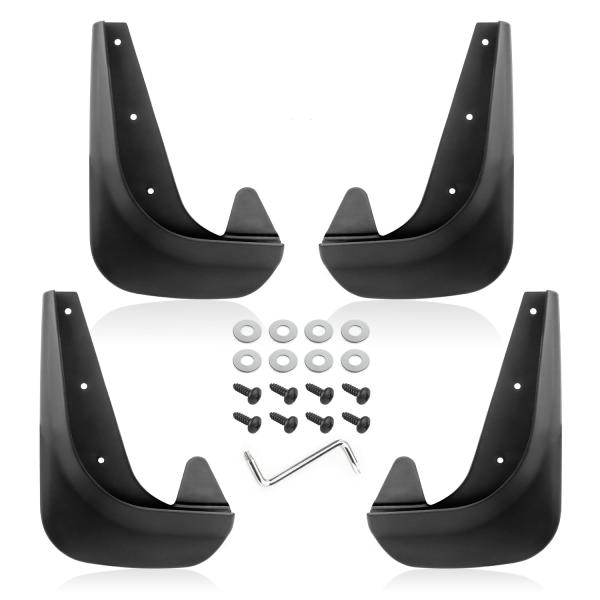 商品名: 車用マッドフラップ ドリル不要 スプラッシュガード 曲がるマッドガード トラック用 ユニバーサル泥よけ フロント&amp;リアホイールを保護 自動車外装アクセサリー 4PCS Car Mud Flaps,No Drilling R...