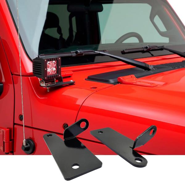 商品名: ZORASEN カウルライトマウント フロントガラスヒンジライト取り付けブラケット Wrangler JL / Gladiator JT 2018 2019 2020 2021用 ZORASEN Cowl Light Mount ...