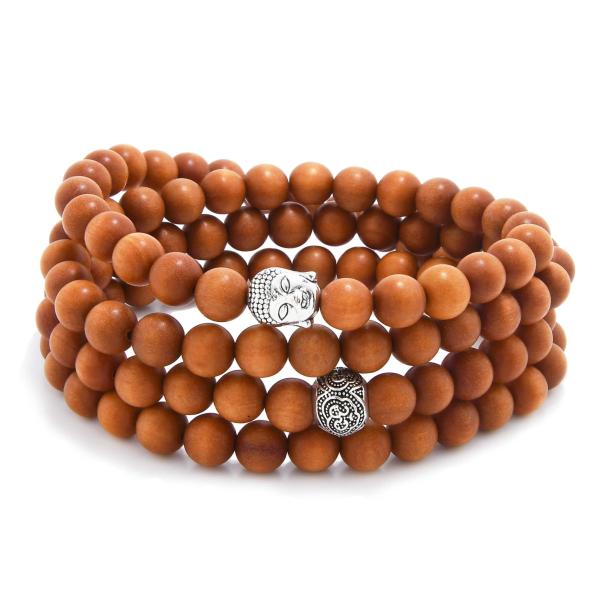 商品名: ブッダチャーム 瞑想ジュエリー 108個の数珠 ブレスレット ネックレス, 宝石なし Buddha Charm Meditation Jewelry of 108 Mala Prayer Beads Bracelet or Nec...