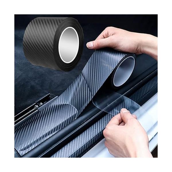 商品名:  QODOLSI Pack-1 Car Door Sill Protector, K3D Carbon Fiber Car Anti-Collision Strip, DIY Nanometer Door Edge Stamped...