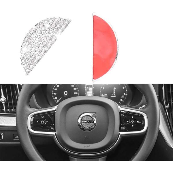 商品名:  1Pcs 3D Metal Bling Car Accessories for Women Compatible with VOLOV, Rhinestone Car Logo Bling Car Stickers DIY Gl...
