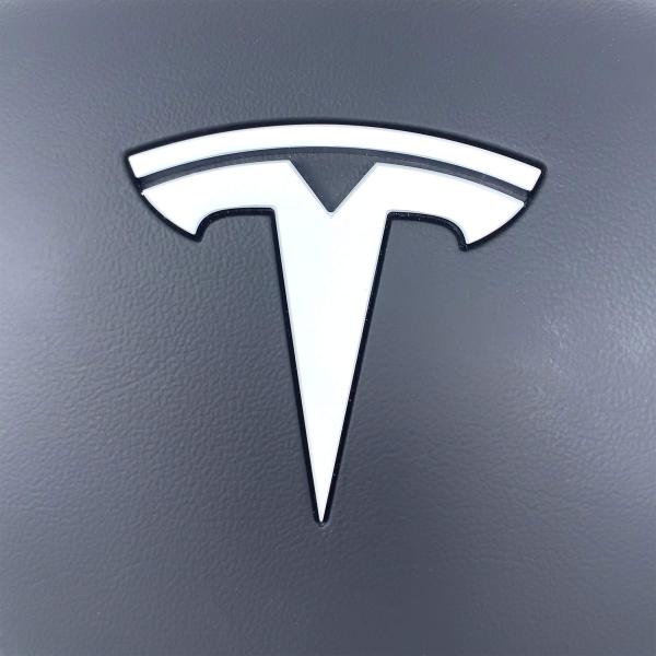 商品名:  Custom Cut Graphics Steering Wheel T Vinyl Decal for Tesla Model 3/Y, Standard Wrap, 2-pc Set (Tesla Interior Whit...