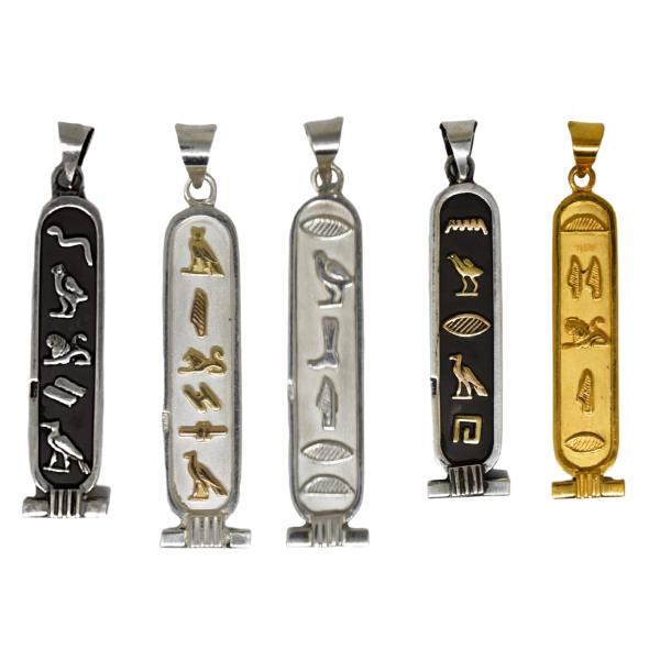 商品名:  Customize Personalized Cartouche Necklace Pendant Sterling Silver,18K Symbols 1-Sided Solid Translate into ancient...