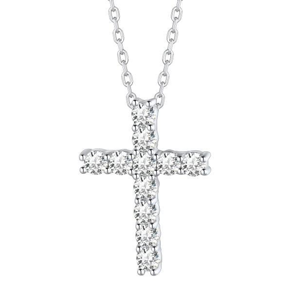 商品名: Suplight クロスネックレス レディース ホワイトゴールド/ゴールド/ローズゴールドメッキ スターリングシルバー 信仰ペンダント キュービックジルコニア付き 上品なチェーン シンプルなネックレス 神の主 宗教的なジュエリー ...