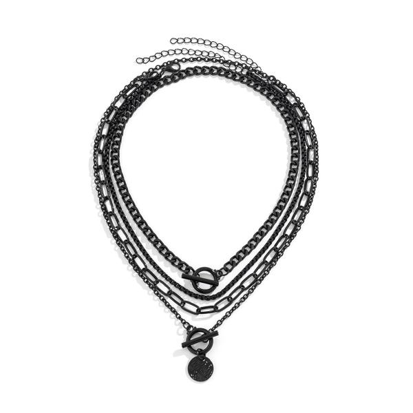 商品名: Kasmena ゴシック ブラック レイヤード チョーカー ネックレス 女性用 調節可能なネックレス サークル ハート 月 星 花 ペンダント ネックレス ハロウィン クリスマス 新年 ジュエリー ギフト 女性用, 金属, 宝石な...