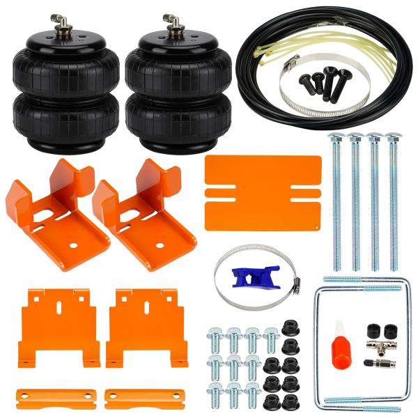 商品名: エアスプリングバッグ サスペンションキット シボレー シルバラード 1500 2007-2017 GMC シエラ 1500 2007-2018用 容量 5000ポンド リアエアスプリングキット W217602430 交換用 (オレ...