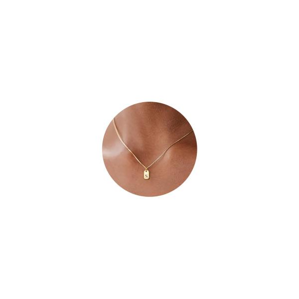 商品名: FLNEOO イニシャルネックレス 女性用 上品な14Kゴールドメッキ レターネックレス 名前入り ゴールドイニシャルネックレス 女性用 トレンディなチョーカータグペンダント ギフト ゴールドジュエリー, 金メッキ, キュービック...