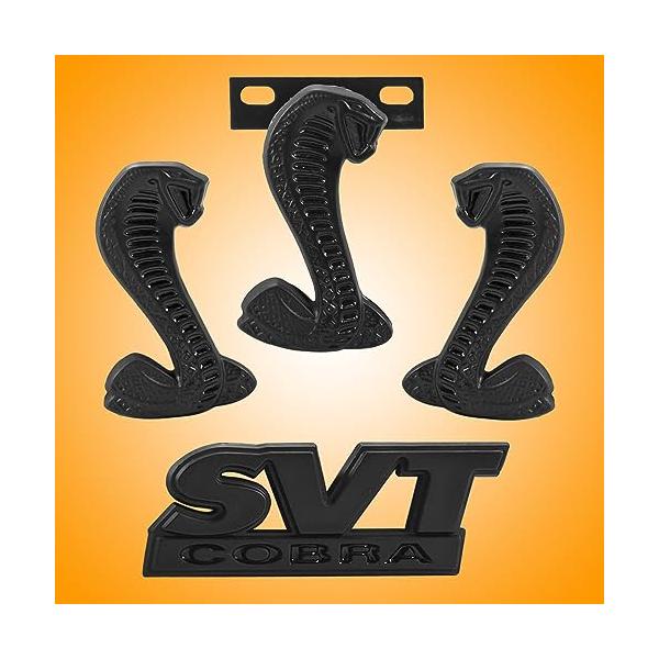商品名:  Two-Tone Black Trunk/Grille/Fender Emblems 4 pc Set Made for Mustang Cobra SVT 1994-2004ブランド: Blue Oval Industries...