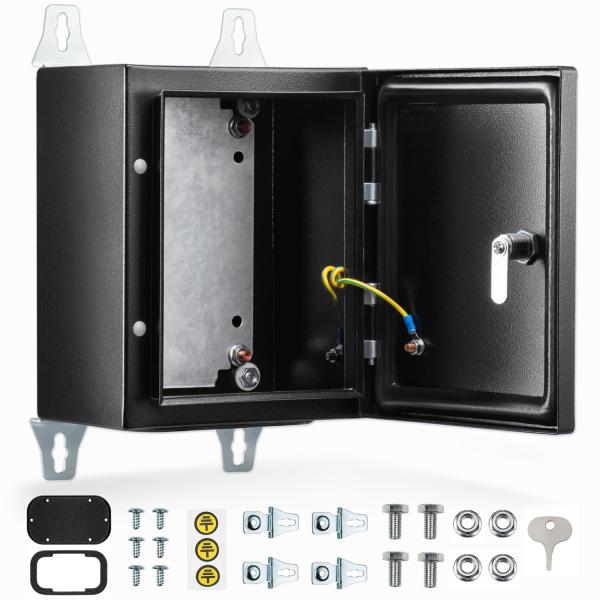 商品名: QILIPSU NEMA メタル電気エンクロージャボックス 10インチx8インチx6インチ ブラック IP65 防水スチールジャンクションボックス プロジェクト用 QILIPSU Metal Electrical Enclosur...