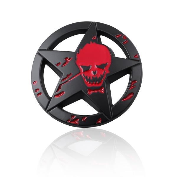 商品名:  2PCS Star Skull Head Circular Car Emblem Design Logo Rear Fender Badge Personalized Car Emblem Metal Badge Decorat...