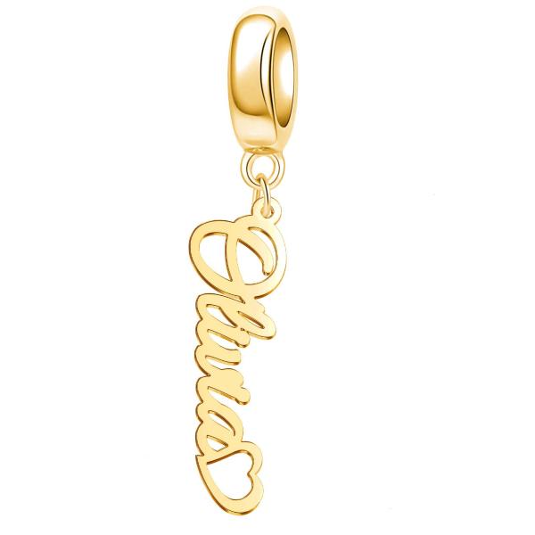 商品名:  QeenseKc 14K Gold Filled Olivia Name Heart Charm Personalized for Pandora Bracelet Necklace Women Girl Giftブランド: Q...