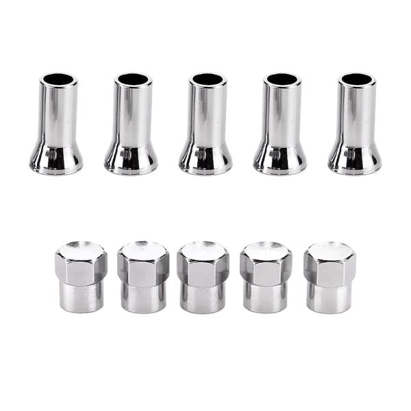 商品名:  Augeny 5 Sets TR414AC10 Chrome Plated Valve Stem Cover, ABS Wheel Valve Stem Sleeve and Cap Dress Up Kit, Leak Pro...
