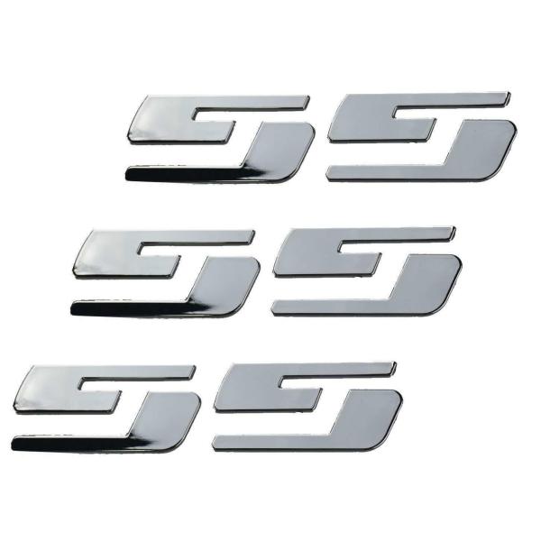 商品名: 3ピース SS エンブレム カーバッジ ネームプレート 3Dロゴ 交換用 シルバラード シエラ用 (クローム) 3Pcs SS Emblems Car Badge Nameplate 3D Logo Replacement for...