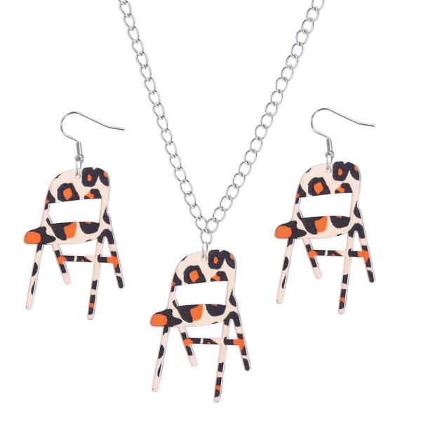 商品名: Kasmena 椅子ネックレス イヤリング ジュエリーセット 女性用 椅子チェーンネックレス 折りたたみ椅子ネックレス 椅子イヤリング ジュエリーアクセサリー 3個セット, アクリル, 宝石なし Kasmena 3Pcs Chai...