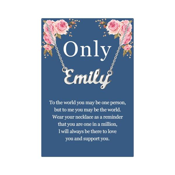 商品名:  SANNYRA Emily Silver Name Necklace Personalized White-Gold Plated Customized Nameplate Necklace Jewelry Gifts for ...