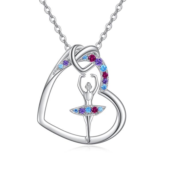 商品名: VONALA 925スターリングシルバー バレリーナネックレス バレエダンサー ハートペンダント ジュエリーギフト レディース ガールズ VONALA 925 Sterling Silver Ballerina Necklace ...