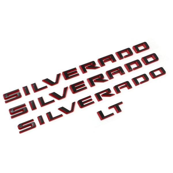 商品名:  4Pcs Set 2019-2023 Silverado LT Emblem 3D Letters Fender Door &amp; Rear Tailgate Trunk Tailgate Badges Nameplate ...