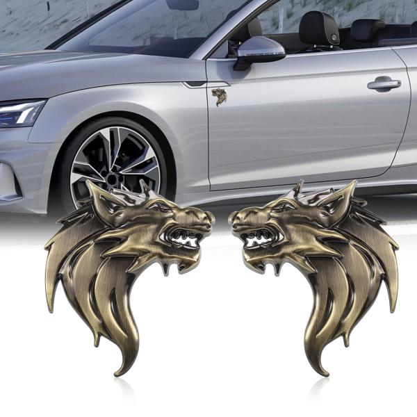 商品名:  TOMALL 3D Wolf Head Metal Emblem for Car Motorcycles Side Fender Emblem Rear Trunk Badge Sticker Animal Decal for ...