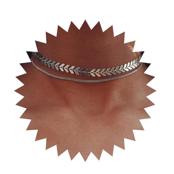 商品名: Iaceble ボーホー レイヤードフィッシュボーンチェーンネックレス ゴールドフィッシュボーンチョーカーネックレス 2層薄型チェーンネックレス シェブロンネックレスジュエリー 女性と女の子用, 亜鉛, 宝石なし Iaceble ...