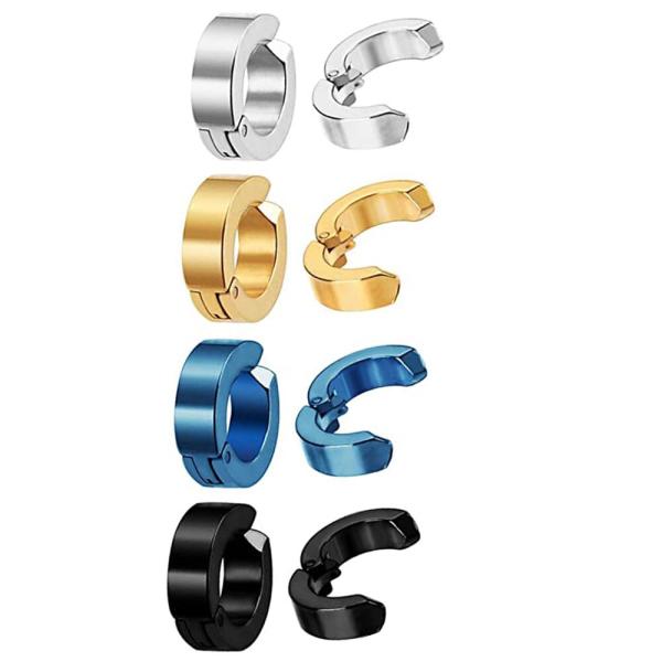 商品名:  8 Pieces Non-Piercing Earrings Ear Clip Fake Ear Hoops for Men and Women Stainless Steel Convenient and attractive...