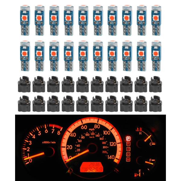 商品名:  RACOONA 20Pcs T5 LED Bulbs,Dash Lights Super Bright Light,Dashboard Lights LED Bulb with Twist Lock Socket,Car Acc...