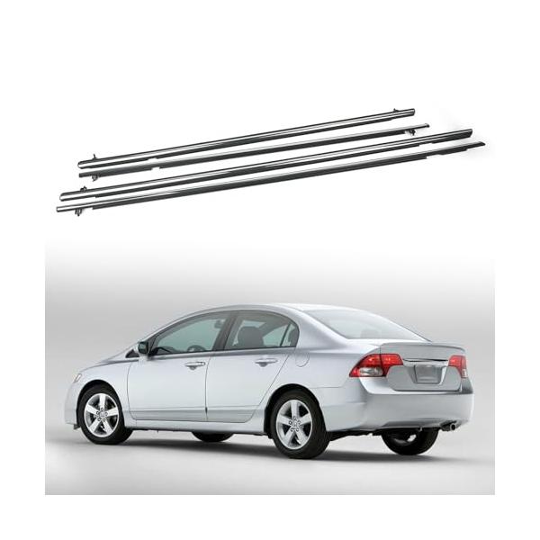商品名: GOMADEIT シルバーウィンドウモールディング ホンダシビック 4ドアウィンドウモールディングトリム 2006-2011 72460-SNA-A01交換用 4個 GOMADEIT OEM 4PCS Chrome Window ...