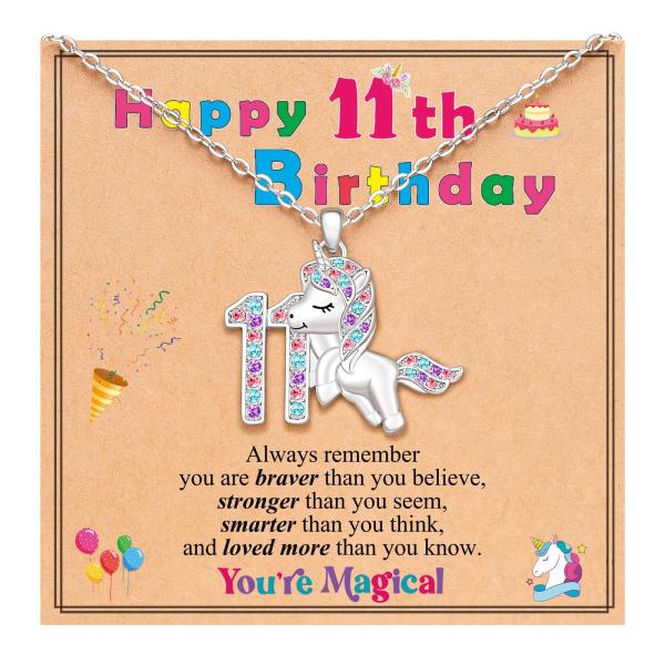 商品名: UPROMI 誕生日ギフト 1~10歳の女の子向け ユニコーンネックレス 女の子用, ステンレス鋼, キュービックジルコニア UPROMI 11 Year Old Girl Birthday Ideas, 11 Year Old ...