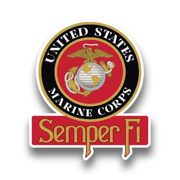 商品名: Sticky Expressions | 海兵隊ステッカー - 強力な粘着性、防水USMCステッカー! 5.5インチ x 4.5インチ - 完璧なSemper Fiステッカー 車 ノートパソコン タンブラー 窓 壁などに Stic...