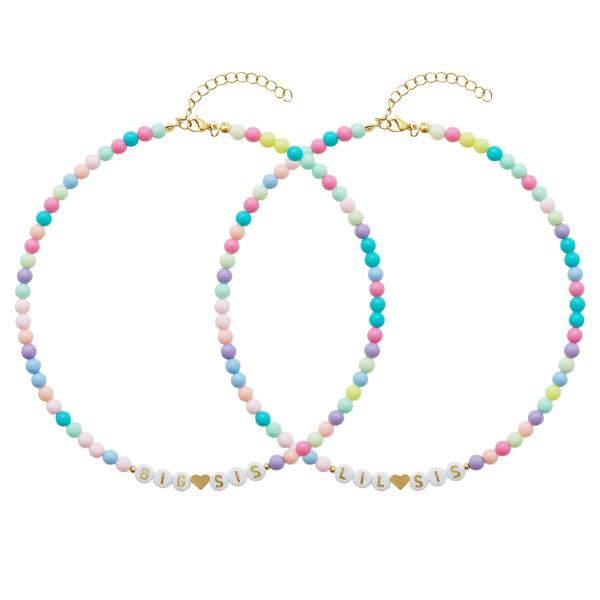 商品名: omodofo マッチングハートブレスレットセット 2.3 Big Sis Little Sis Sisters ハンドメイド 編み込み 調節可能なブレスレットセット BFF 友達 ブレスレットセット 姉妹へのギフトに, 2XL,...