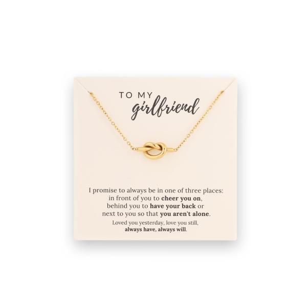 商品名: OJERRY To My Girlfriend ネックレス, ステンレス鋼, 宝石なし OJERRY Girlfriend Meaningful Dainty Gold Love Knot Pendant Necklace Sen...