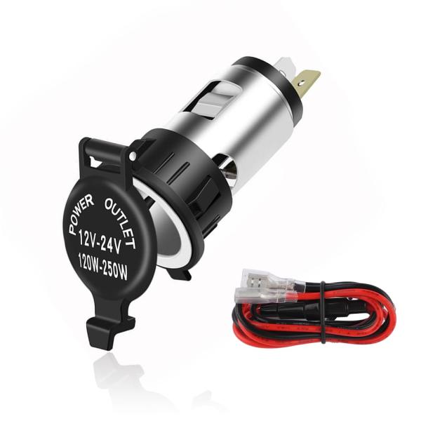 商品名:  12V Cigarette Lighter Socket,Waterproof Car Power Outlet Cigarette Lighter Adapter with Extension Cable,Universal ...