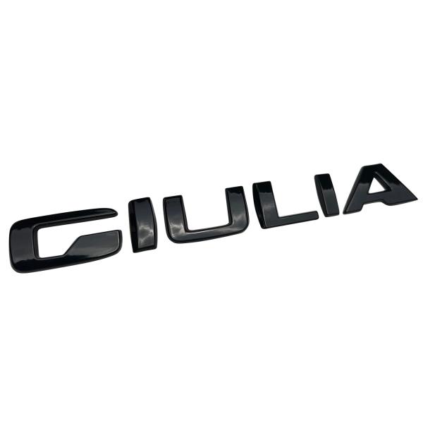商品名: 3D文字メタルトランクジュリアロゴ、アルファロメオジュリアフルシリーズトランクバッジ テールゲートレターステッカーロゴGiuliaエクステリアアクセサリー (ジウリアブラック) 3D Letter Metal Trunk Giul...