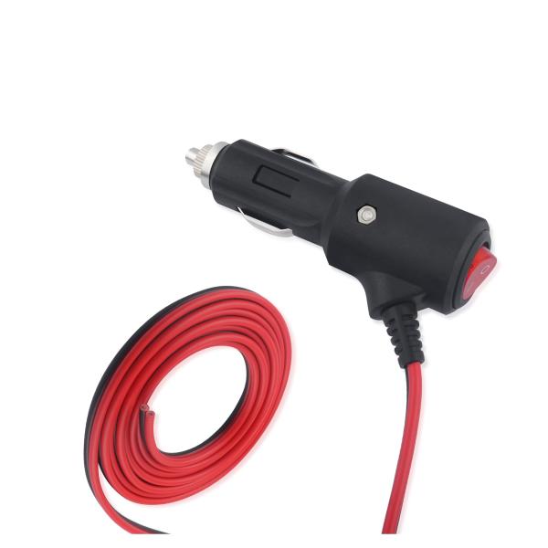 商品名:  12 Volt Cigarette Lighter Plug Male,16AWG Cigarette Lighter Adapter Built-in 15A Fuse with Switch Button &amp; LED...
