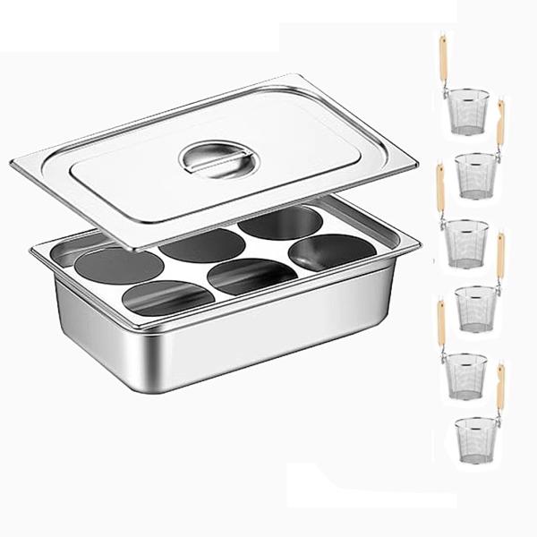 商品名:  RSBFER 2/4/6 Holes Stainless Steel Pasta Cooker Set - Fast Heating, Hangable Lid, Safe Handles for Home Kitchen Re...