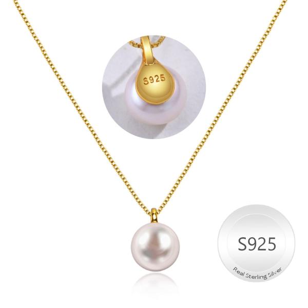 商品名: 女性用パールネックレス 925スターリングシルバー パールペンダントネックレス ジュエリーギフト 母の日 誕生日 結婚式 バレンタイン クリスマスパーティー 18K 華奢なシングルホワイトパールチョーカーネックレス お母さん 友達...