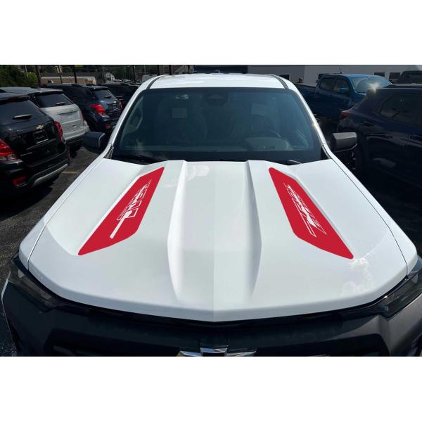 商品名:  EmblemsPlus 2023 2024 Chevy Colorado Custom Trail Boss Red Hood Contour Decals Stickers Set of 2 General Motors Of...