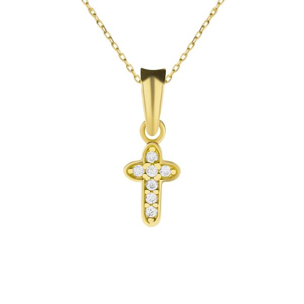 商品名: Anelise 14Kソリッドゴールドクロスネックレス レディース 十字架ペンダントネックレス ダイヤモンドクロスネックレス 上品なネックレス 18インチ リアルイエローゴールド, 金属 Anelise 14K Solid Gol...
