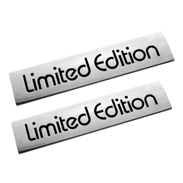 商品名:  2PCS Chrome Metal Limited Edition Logo Car Badge 3D Premium Car Rear Trunk Sticker Side Decal (Black Silver)ブランド: ...