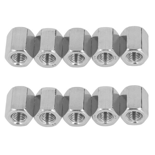 商品名: 六角カップリングナットセット 10個 M10 x 1.5mm 304 ステンレススチール ロッドコネクターナット L22mm メスねじナットキット ボルトスタッド用 10Pcs Hex Coupling Nut Set M10 x...