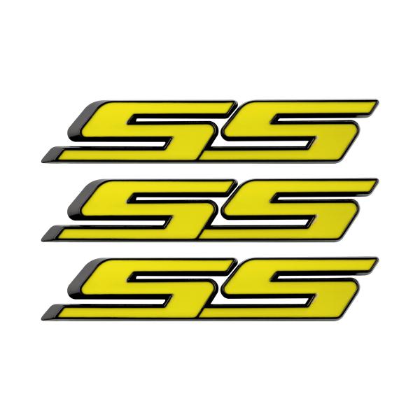商品名:  3pcs SS Emblems Car Sticker Universal Fit for All Car Side Rear Front Trunk (Yellow Black)ブランド: UPAUTO高さ: 0.762cm横...
