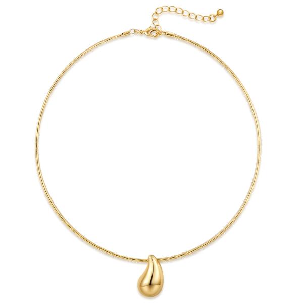 商品名: INNERDIVA ゴールドティアドロップネックレス レディース デュプウォータードロップペンダント ジュエリー ゴールドネックレス 誕生日ギフト, 真鍮, 宝石なし INNERDIVA Gold Teardrop Necklac...