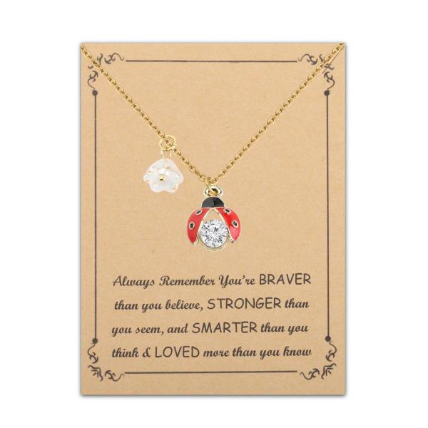 商品名: FUSTMW てんとう虫ペンダントネックレス ブレスレット てんとう虫ギフト ジュエリー てんとう虫ネックレス チャーム インスピレーションを与えるギフト レディース ガールズ, S, 亜鉛, 宝石なし FUSTMW Ladybu...