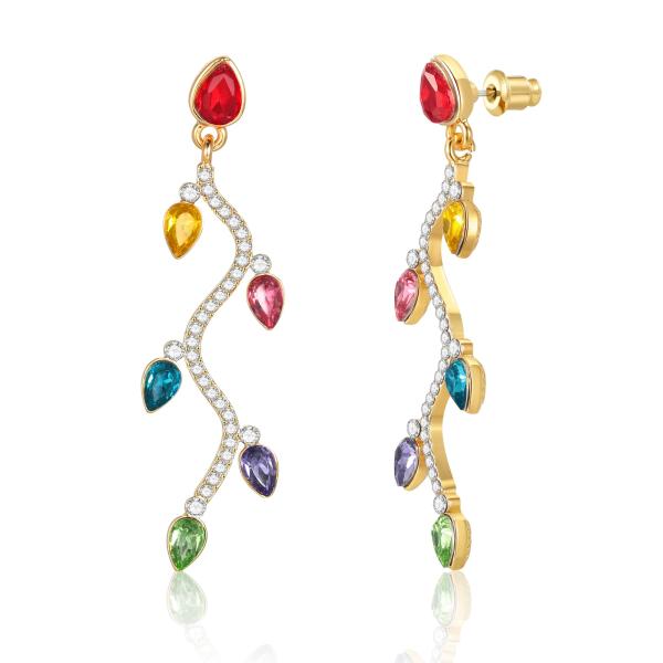 商品名: INNERDIVA クリスマスイヤリング レディース 赤と白のストッキング ブラウン トナカイ かわいいスタッドイヤリング, M, 真鍮, 宝石なし INNERDIVA Colorful Christmas Light Bulb ...