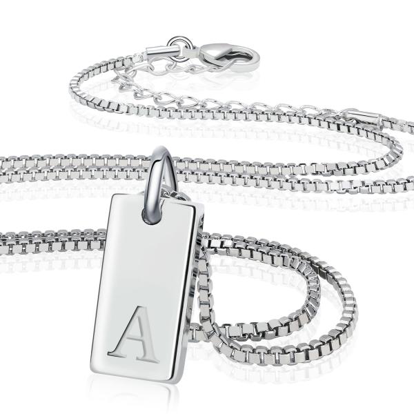 商品名: BONJOULRY シルバーイニシャルネックレス レディース ガールズ 上品なレターネックレス 14Kゴールドメッキ ネームタグペンダント ネックレス パーソナライズされたネームネックレス 小さなA-Zペンダント トレンディなジュ...