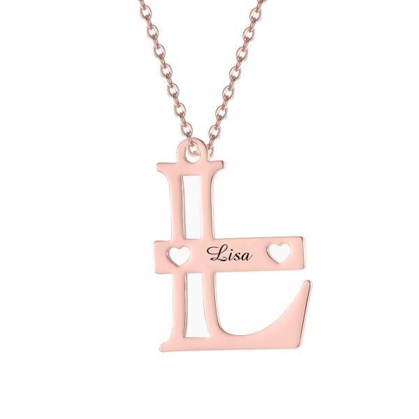 商品名:  LONAGO Personalized Initial Name Necklace 14K Gold Custom Initial Pendant Necklace Gift for Women Girls (rose gold...
