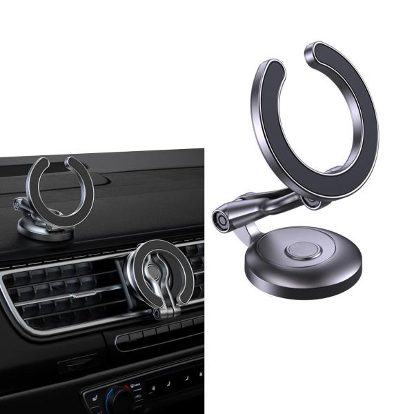 商品名:  QODOLSI 1 PC Round Car Phone Holder with 360 Degree Rotating Base, 2.2In x 2.2In x 1.7In Adjustable Foldable Metal...